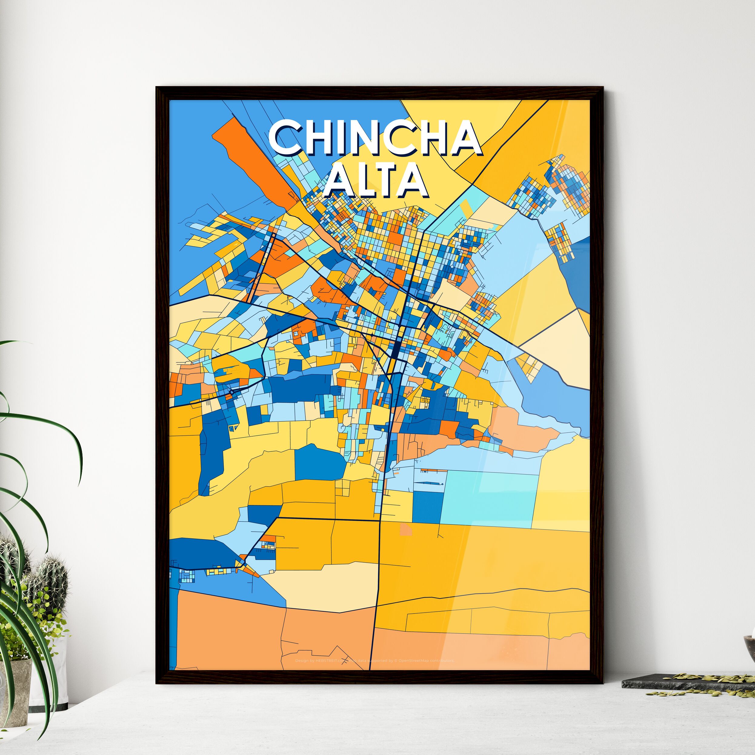 Chincha Alta Peru Vibrant Map Poster – HEBSTREIT