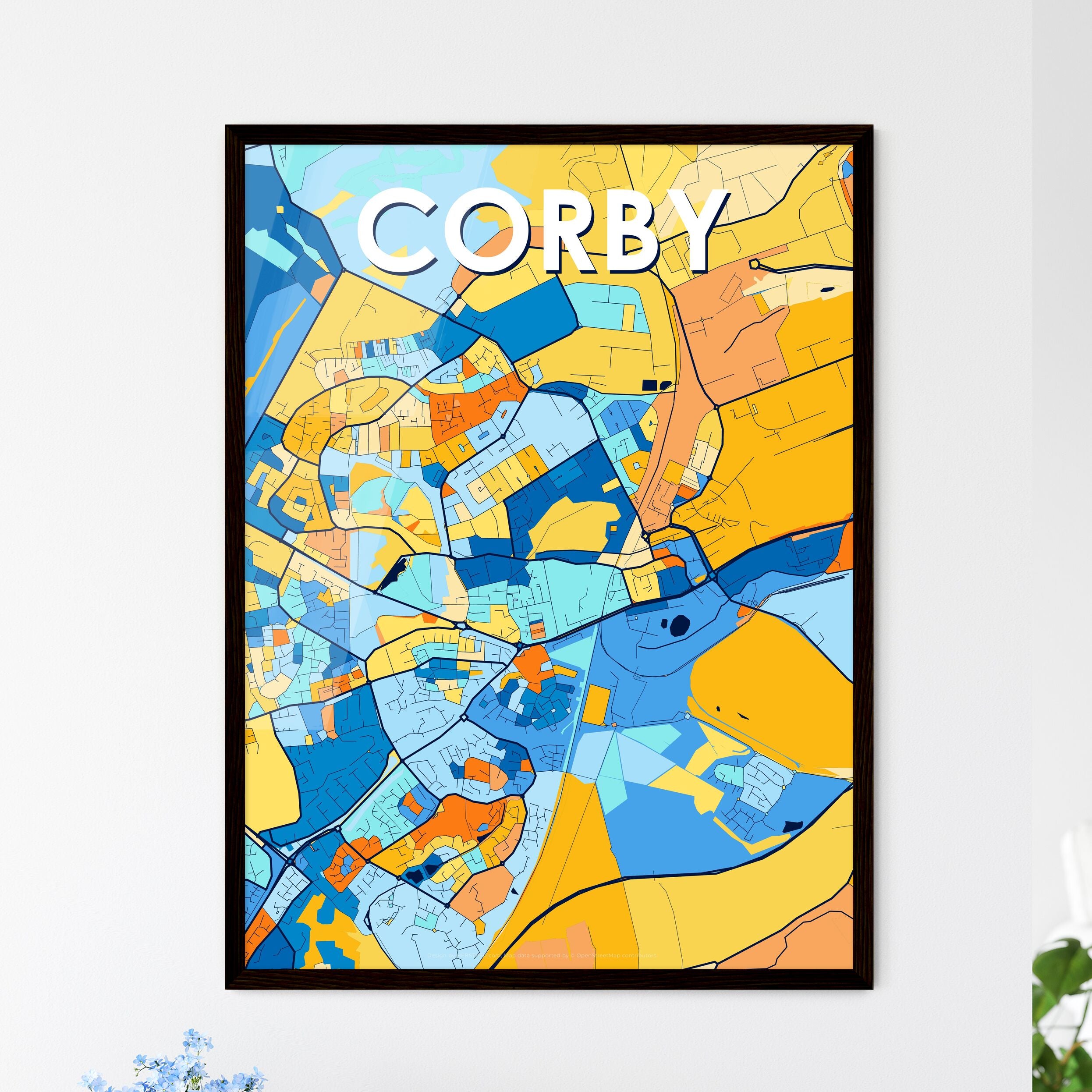 Corby England Vibrant Map – HEBSTREIT