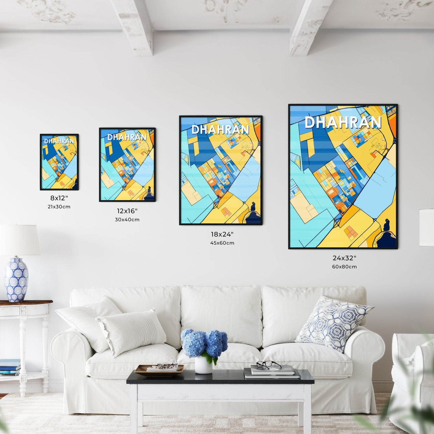 Dhahran Saudi Arabia Vibrant Map Poster – HEBSTREIT