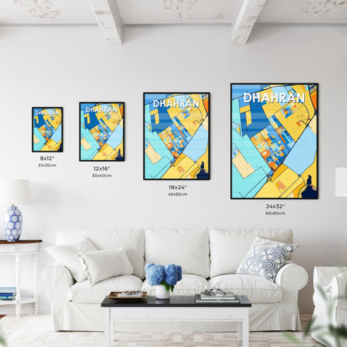 Dhahran Saudi Arabia Vibrant Map Poster – HEBSTREIT