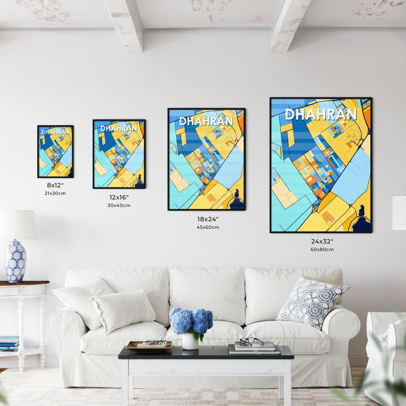 Dhahran Saudi Arabia Vibrant Map Poster – HEBSTREIT