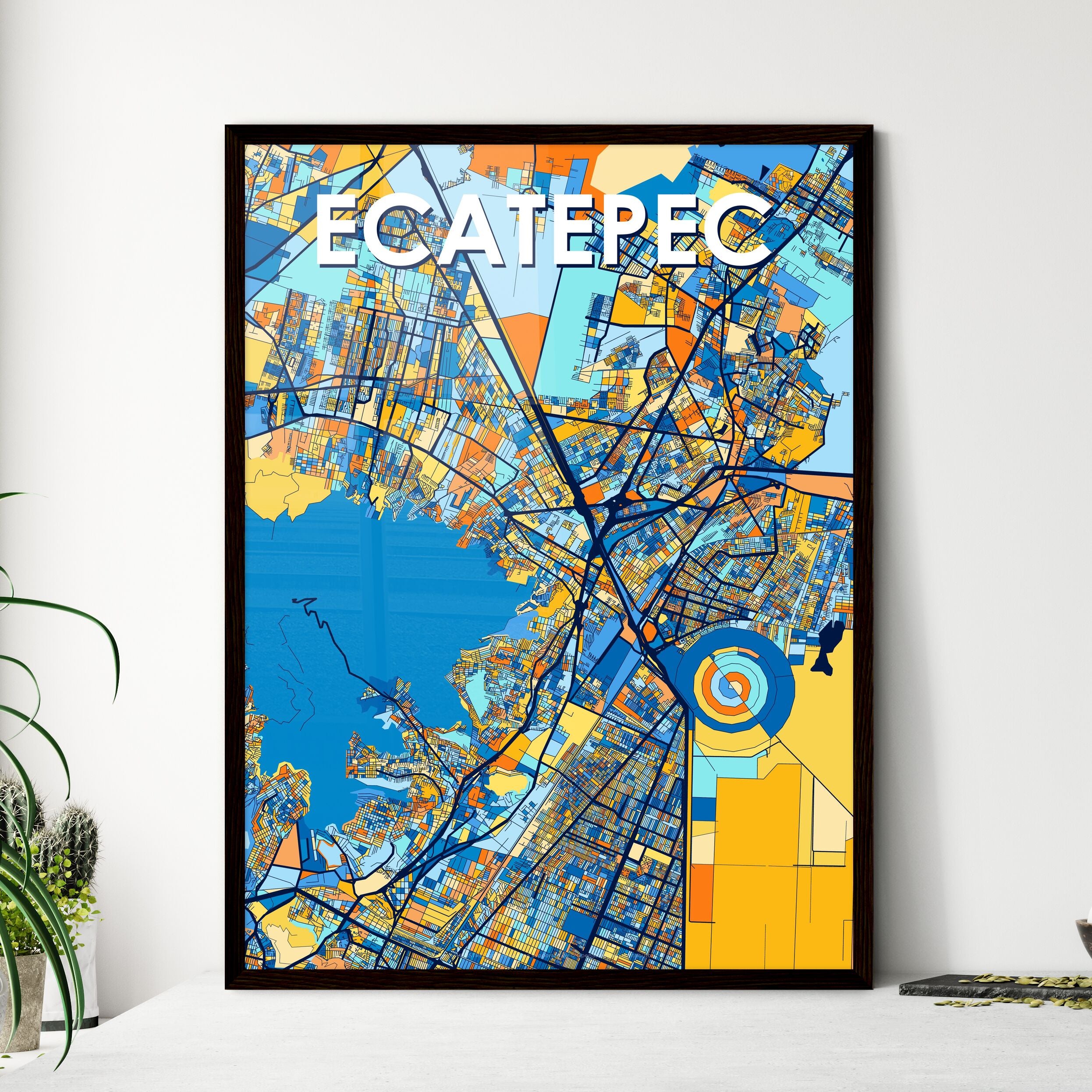 Ecatepec Mexico Vibrant Map Poster – HEBSTREIT
