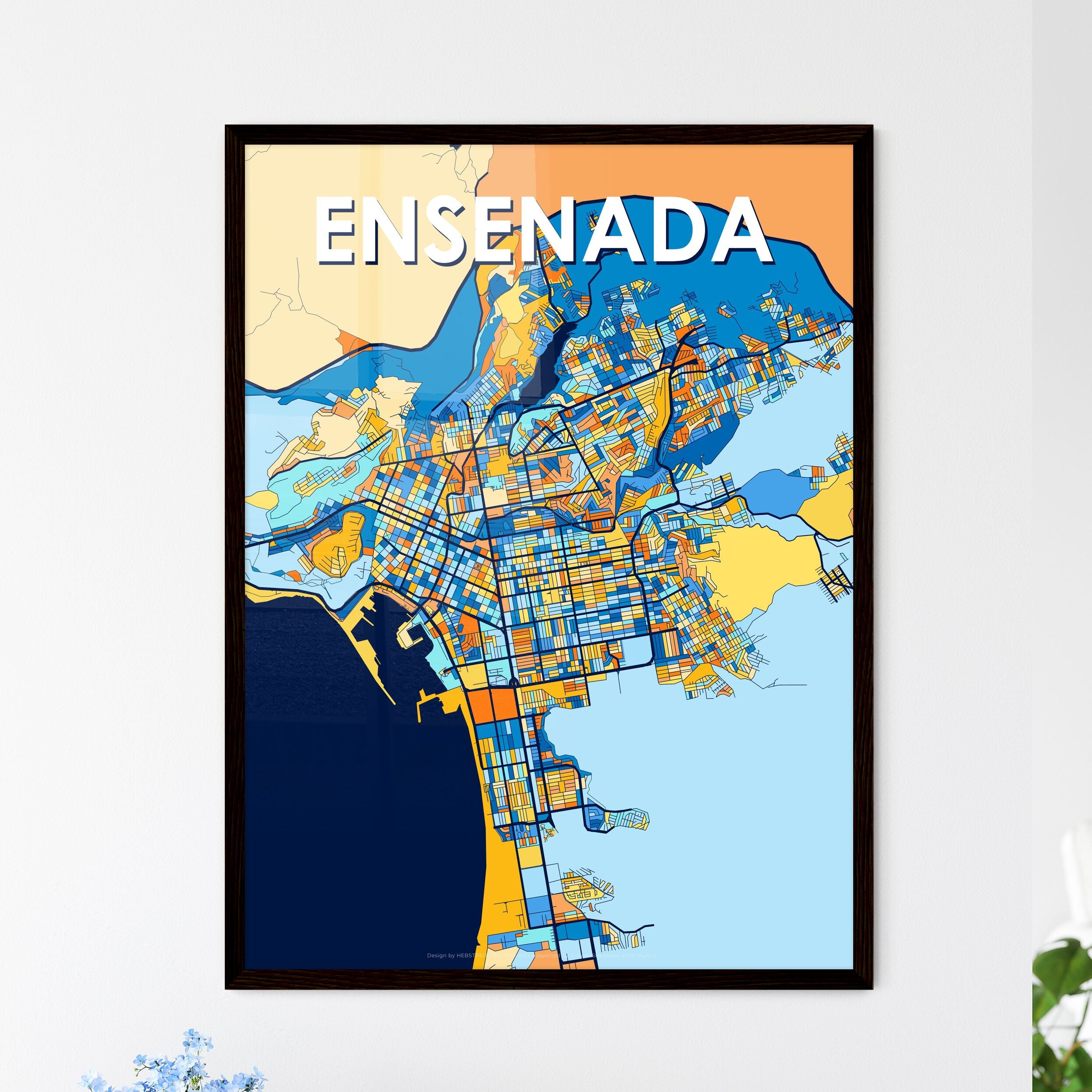 Ensenada Mexico Vibrant Map Poster – HEBSTREIT