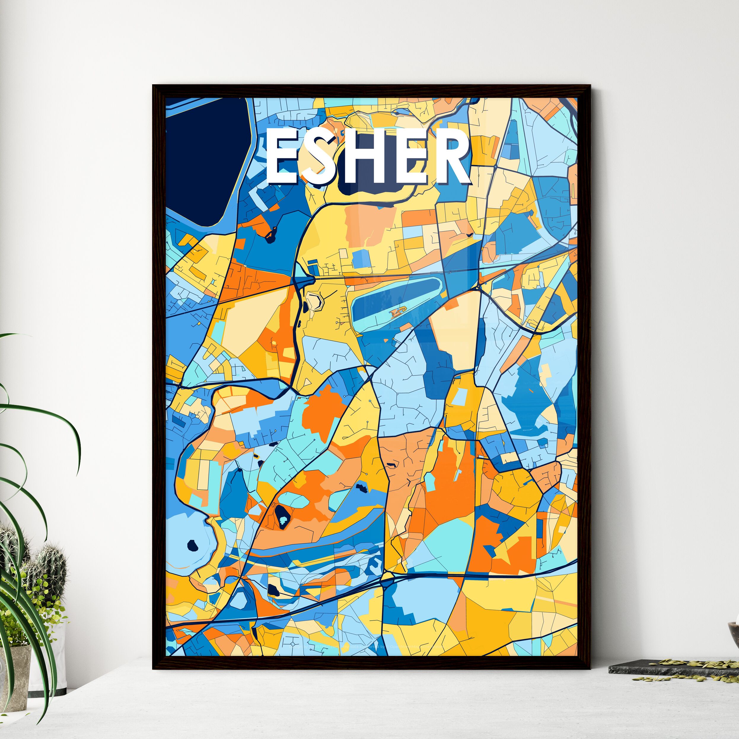 Esher England Vibrant Map – HEBSTREIT