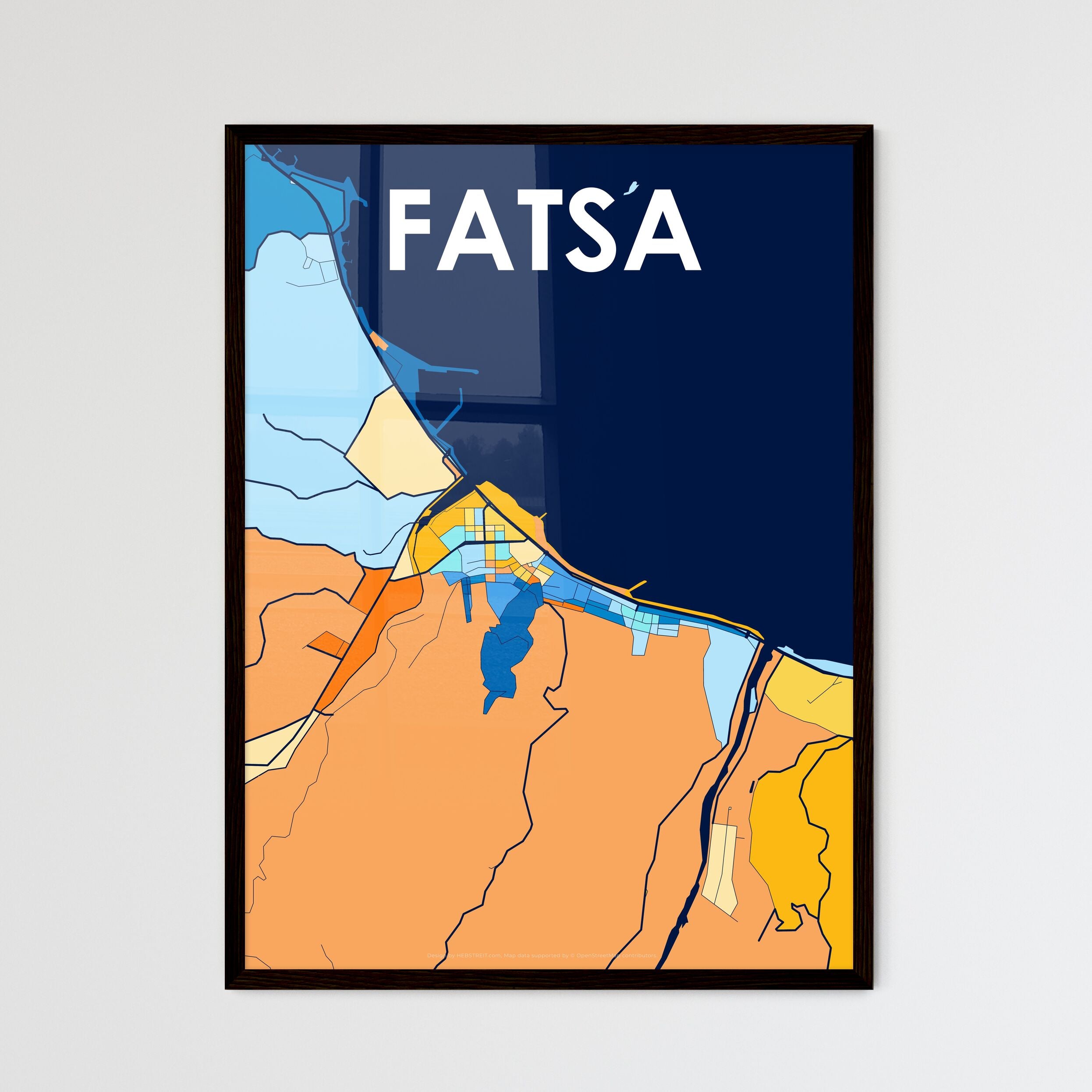 Fatsa Turkey Vibrant Map Poster – HEBSTREIT