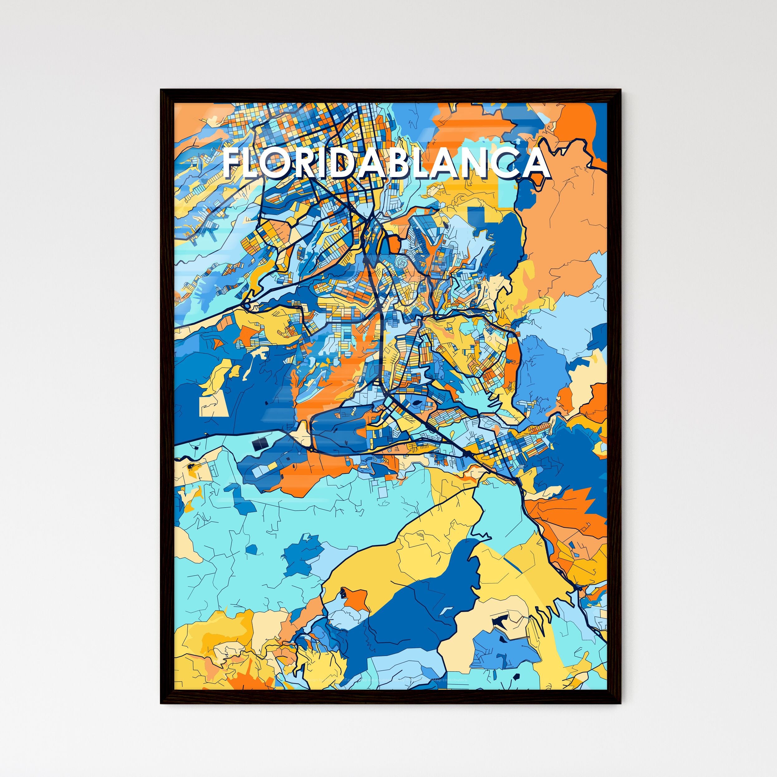 Floridablanca Colombia Vibrant Map – HEBSTREIT