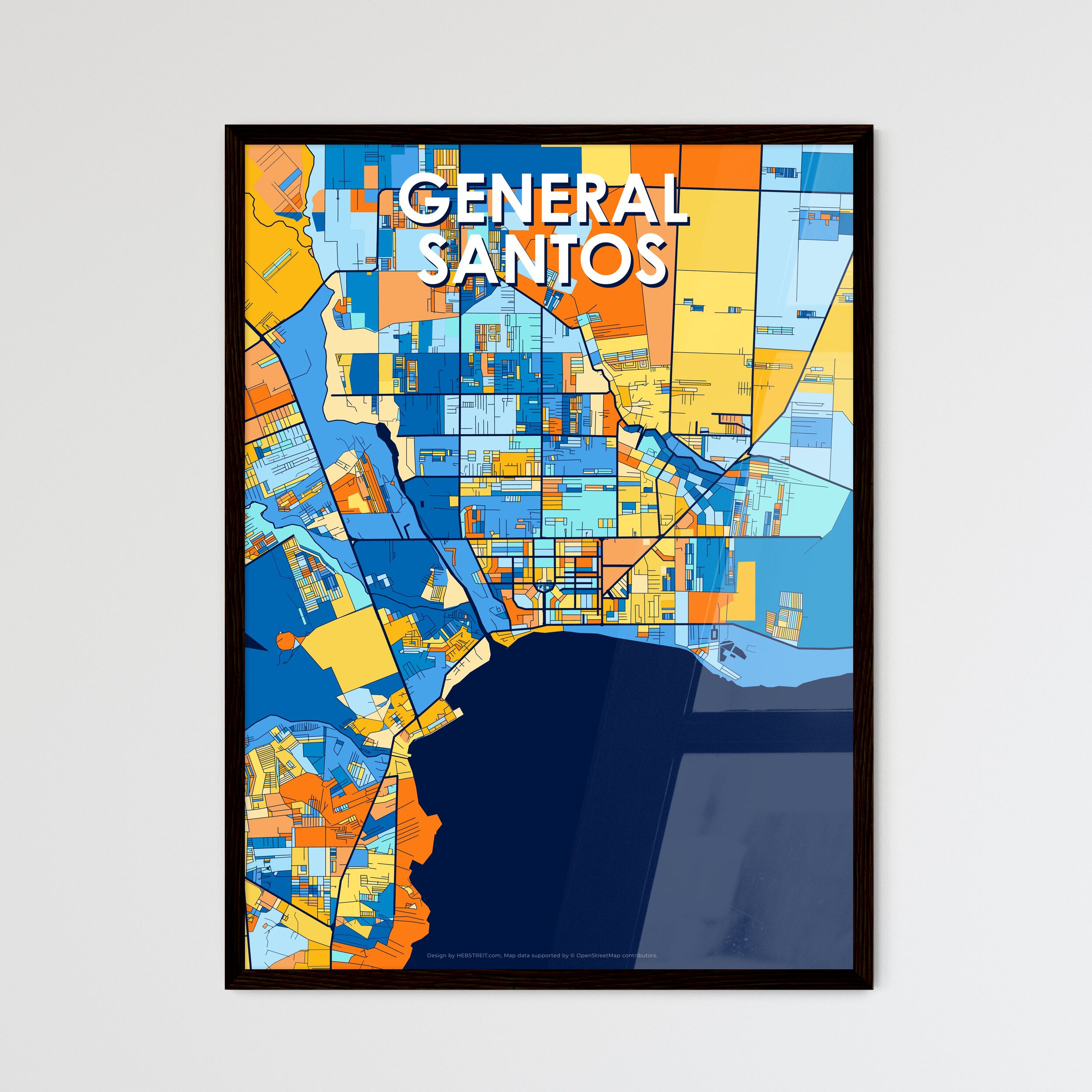 General Santos Philippines Vibrant Map Poster – HEBSTREIT