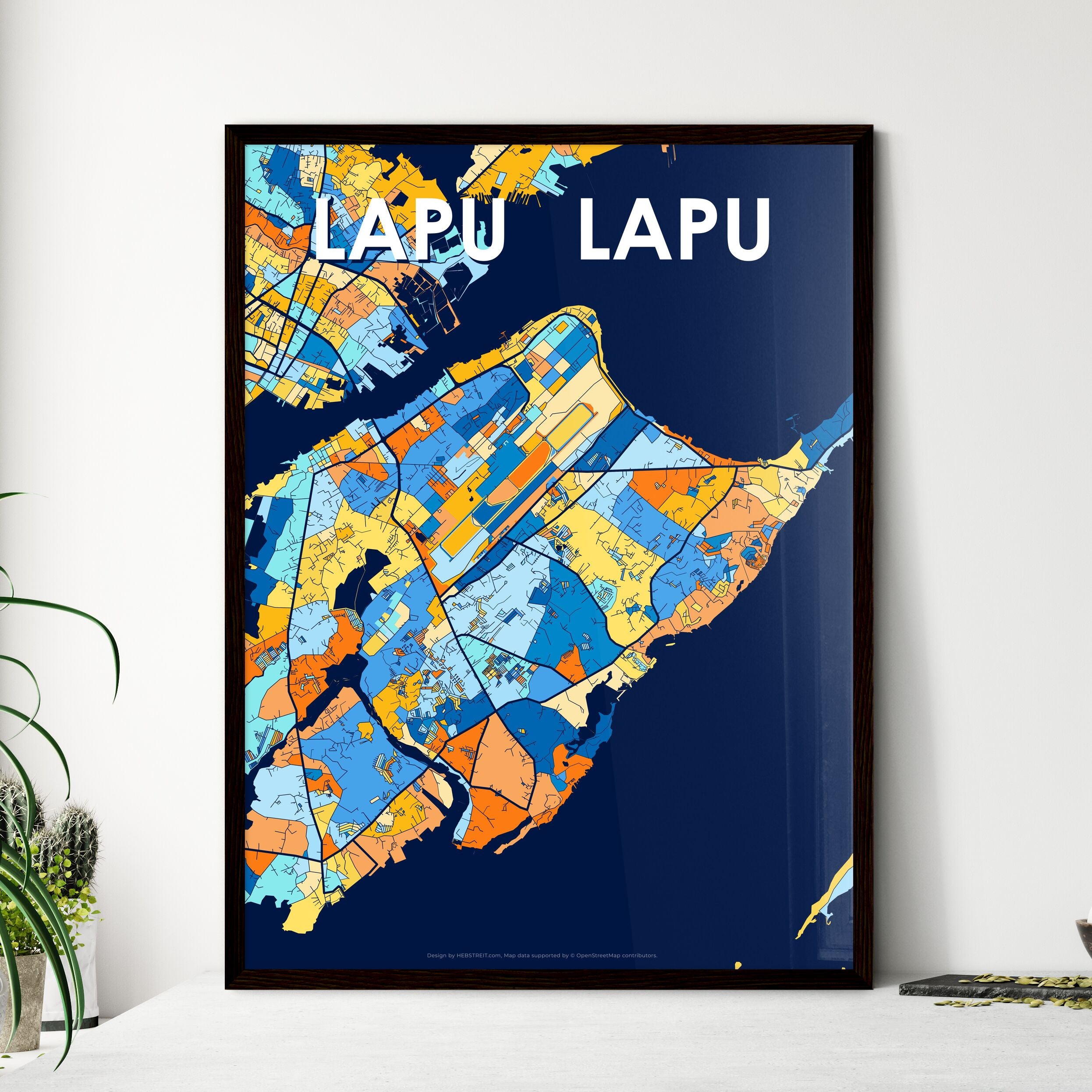 Lapu‑Lapu Philippines Vibrant Map Poster – HEBSTREIT
