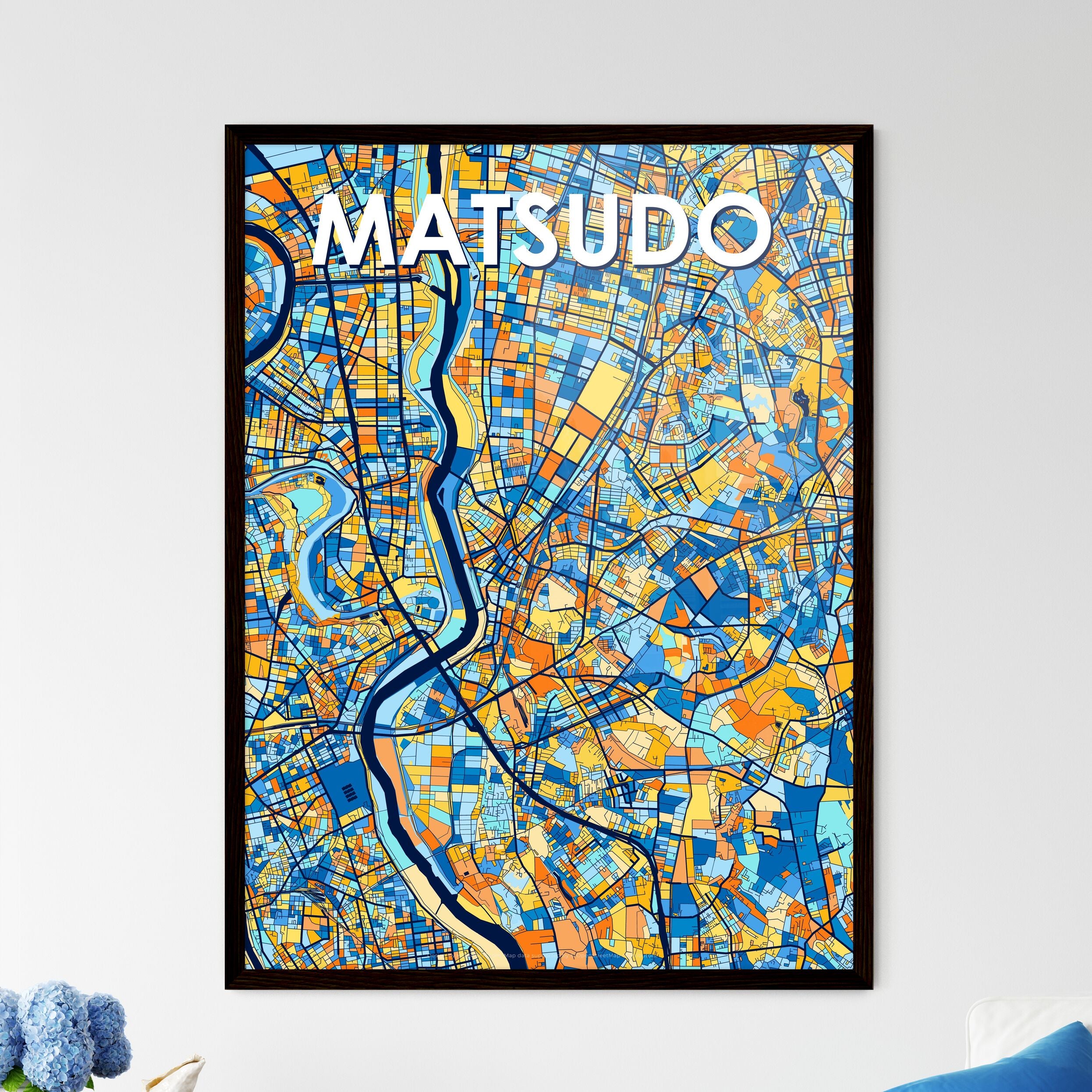 Matsudo Japan Vibrant Map Poster – HEBSTREIT