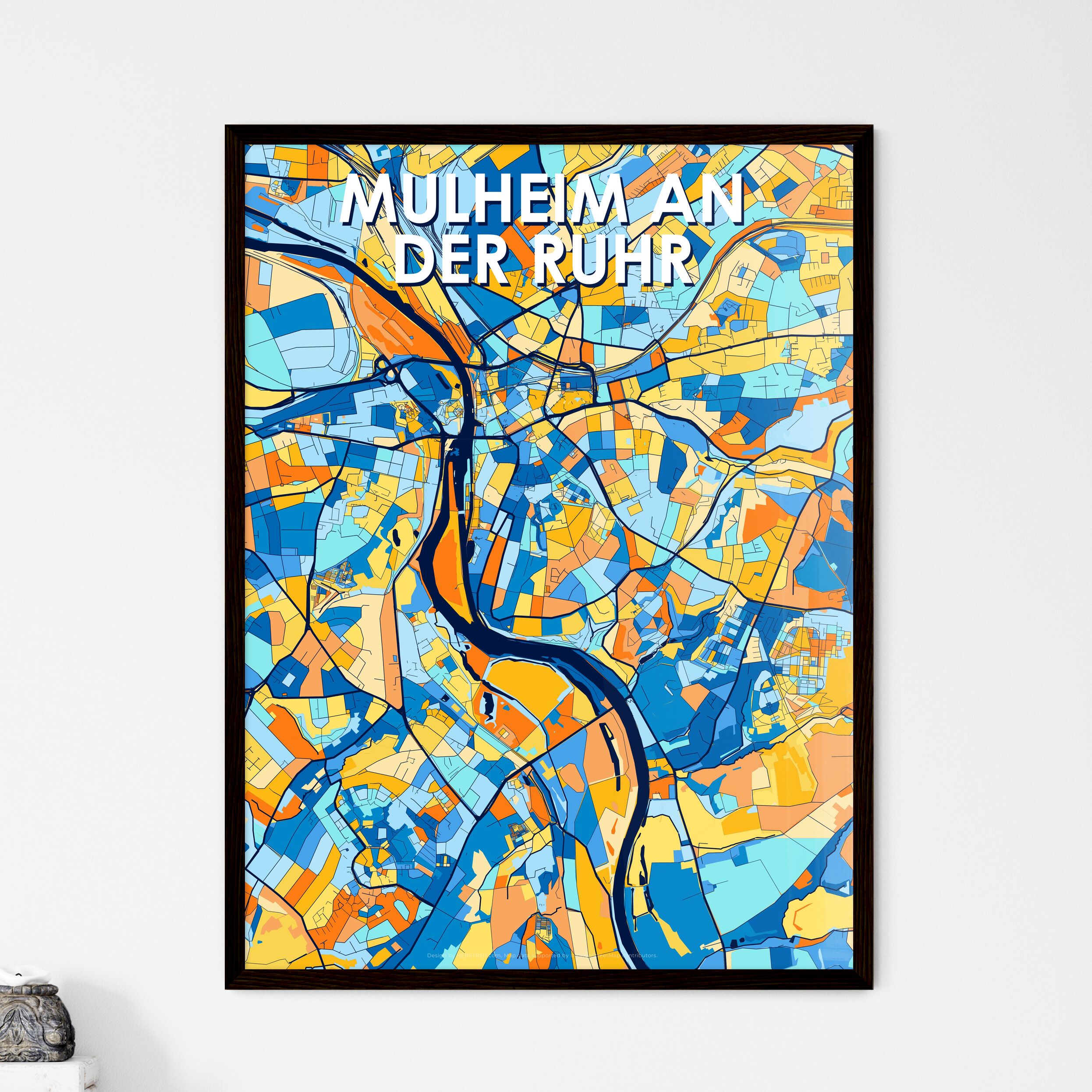 Mulheim An Der Ruhr Germany Vibrant Map Poster – HEBSTREIT