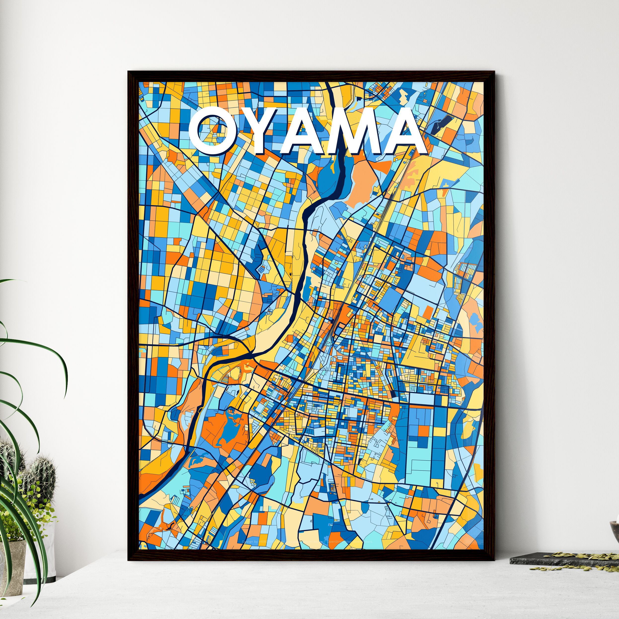 Oyama Japan Vibrant Map Poster – HEBSTREIT