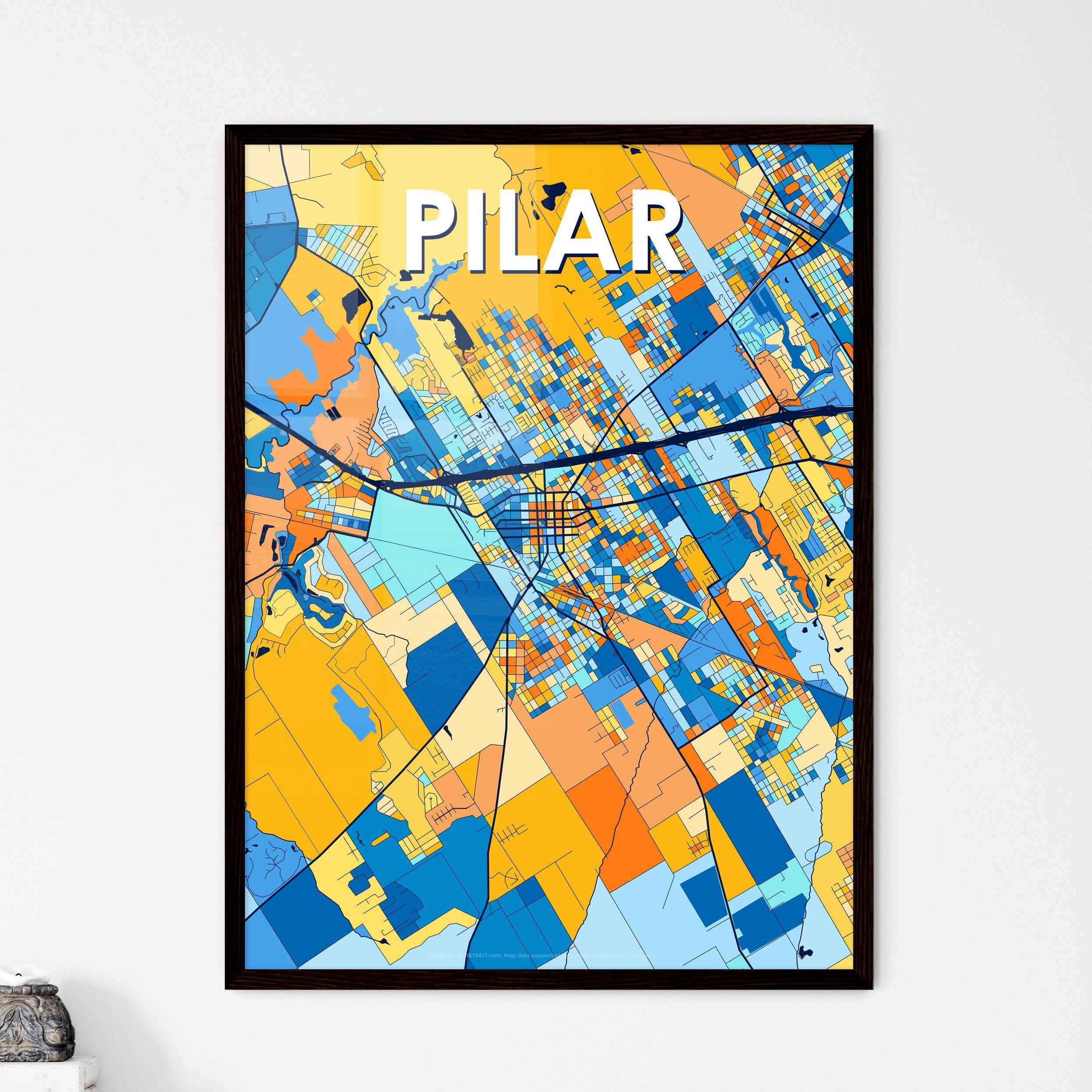 Pilar Argentina Vibrant Map Poster – HEBSTREIT