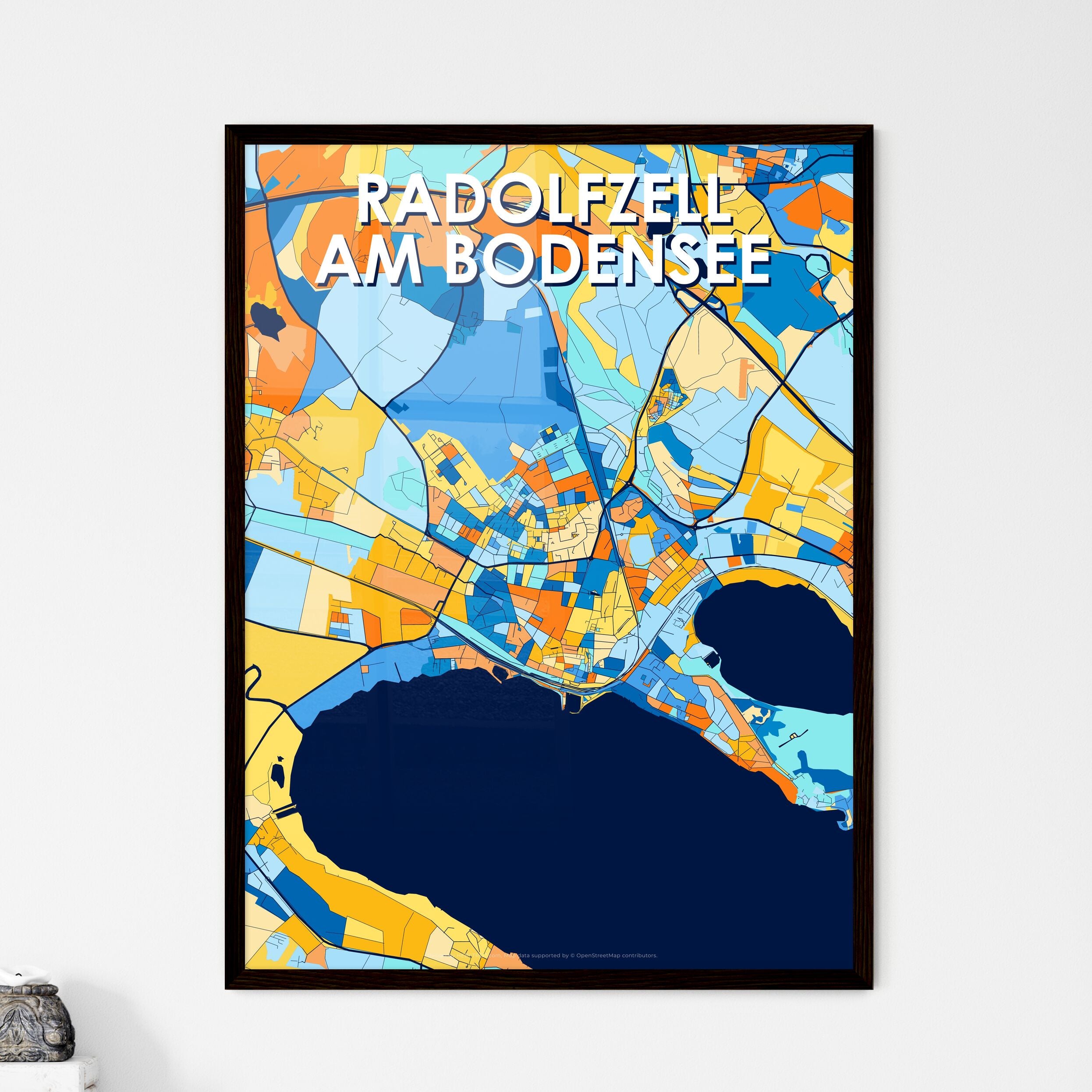Radolfzell Am Bodensee Germany Vibrant Map Poster – HEBSTREIT