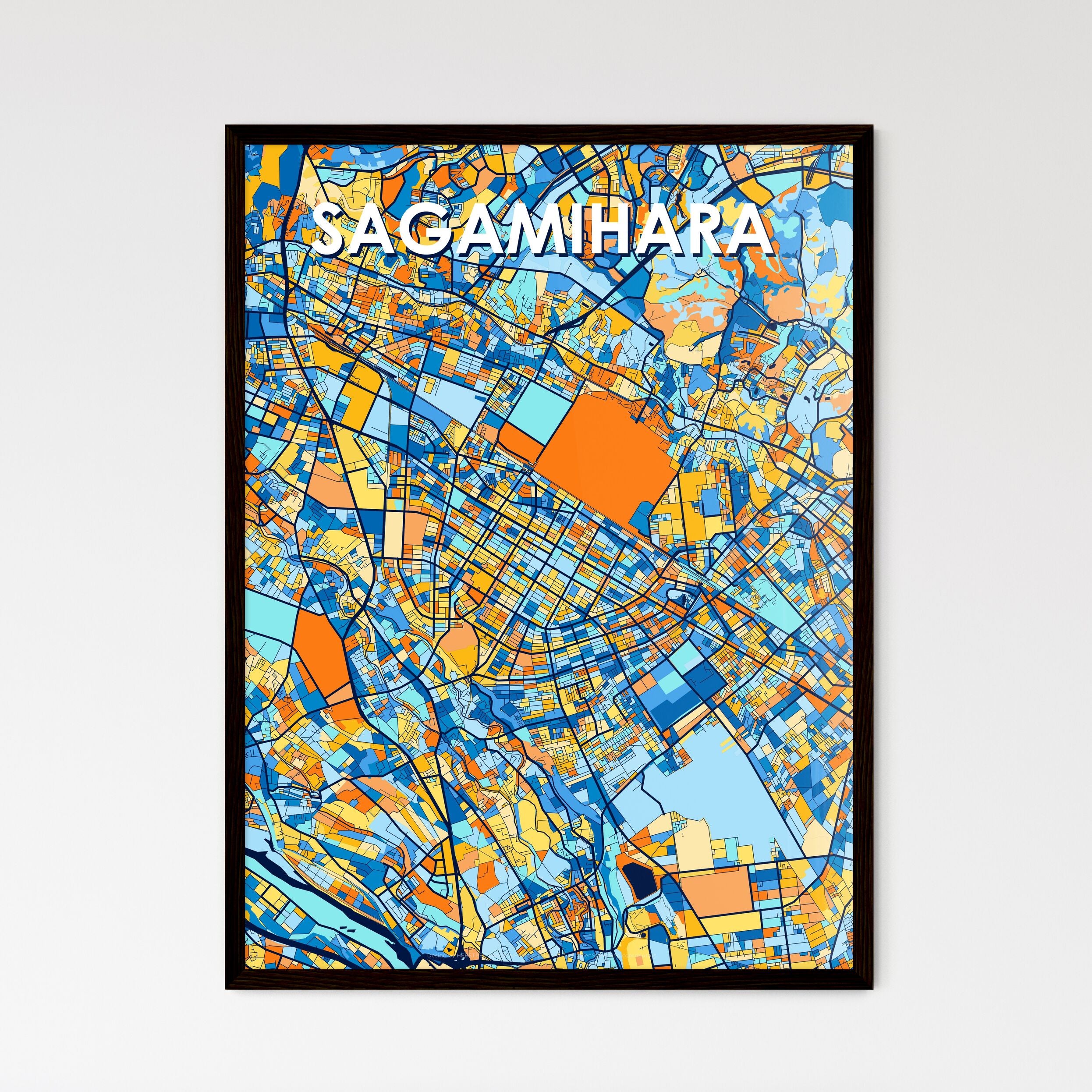 Sagamihara Japan Vibrant Map Poster – HEBSTREIT