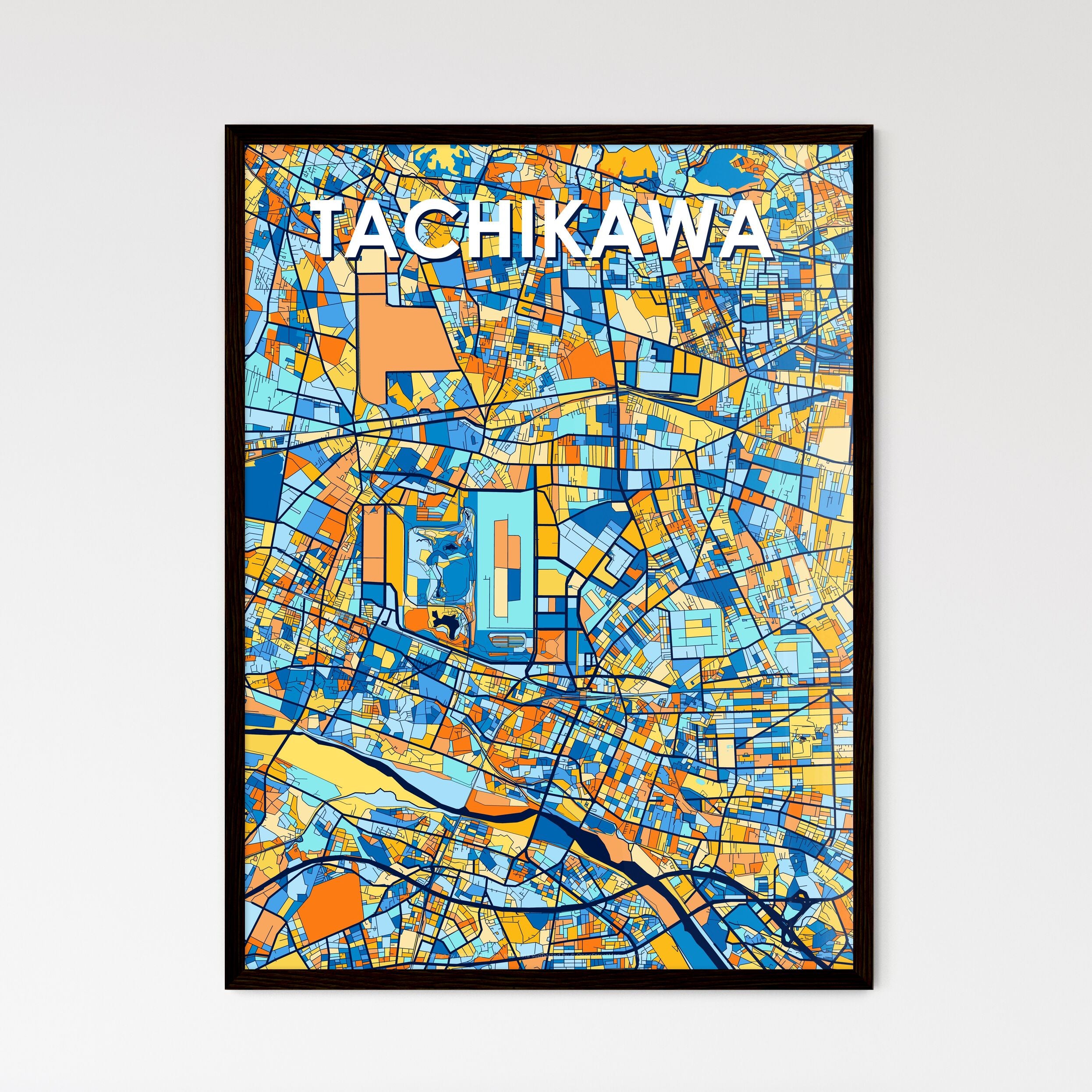 Tachikawa Japan Vibrant Map Poster – HEBSTREIT