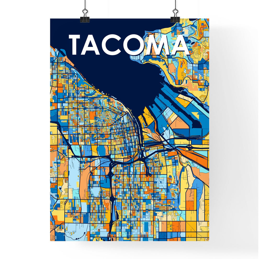 Tacoma Washington Vibrant Map – HEBSTREIT