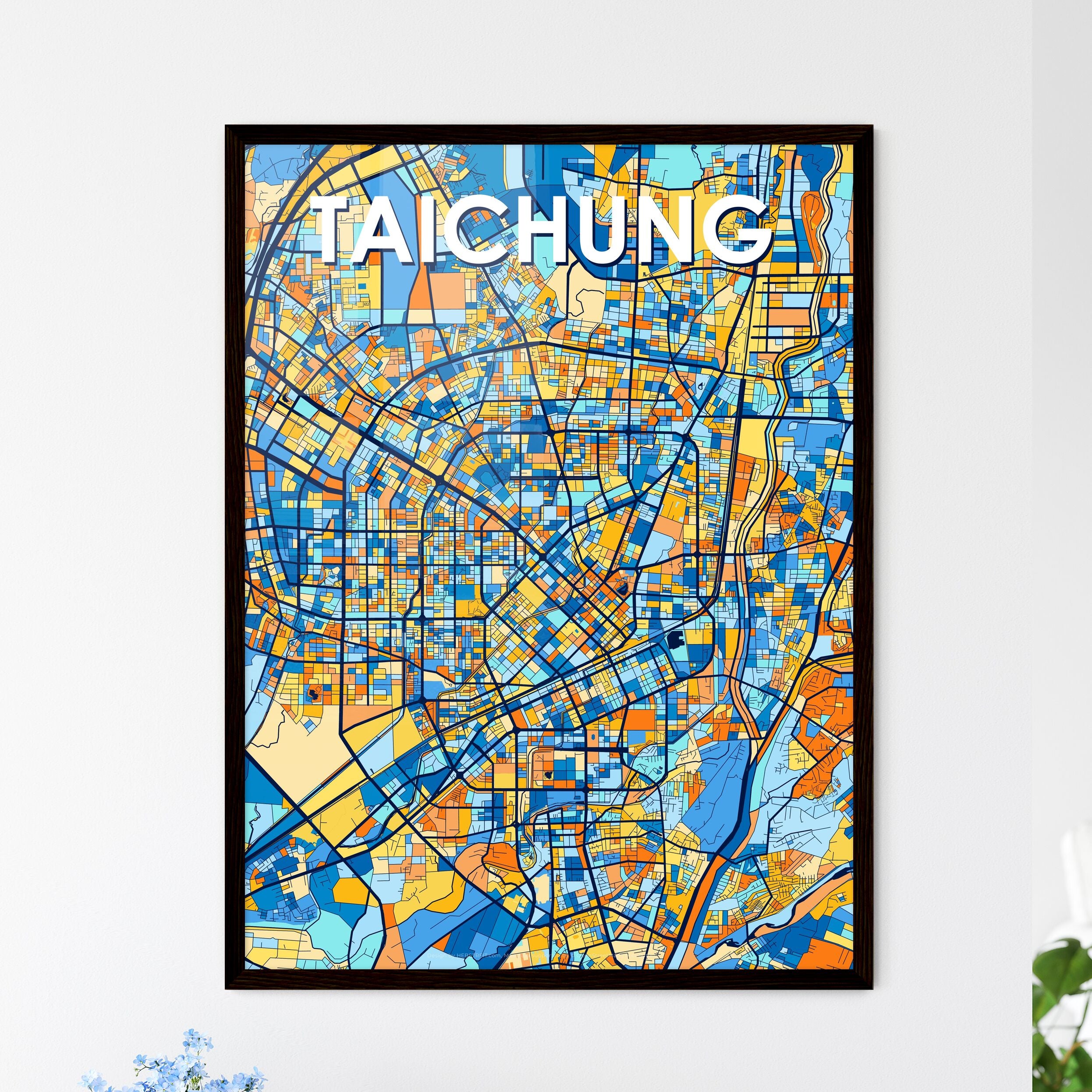 Taichung Taiwan Vibrant Map – HEBSTREIT