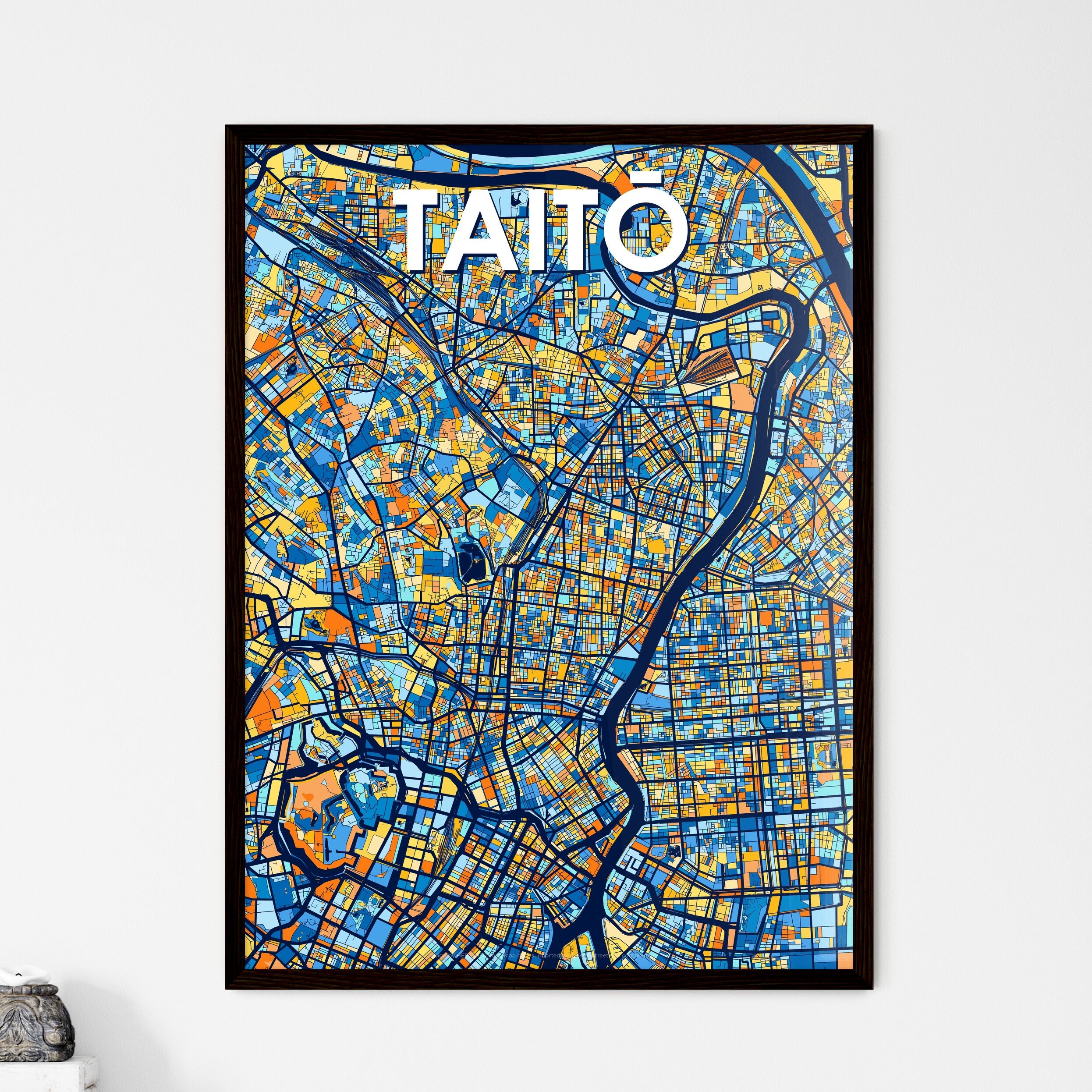 Taitō Japan Vibrant Map Poster – HEBSTREIT