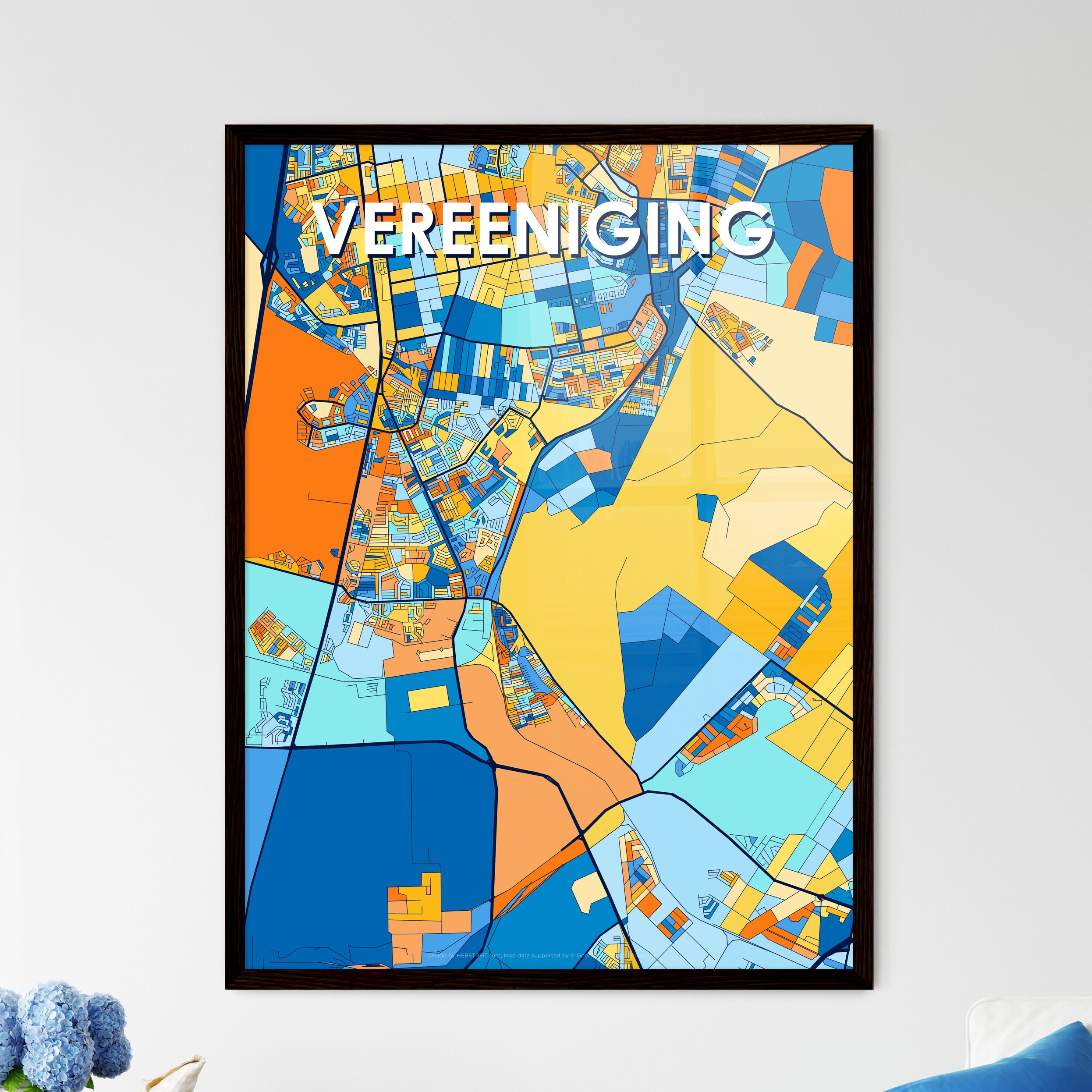 Vereeniging South Africa Vibrant Map Poster – HEBSTREIT