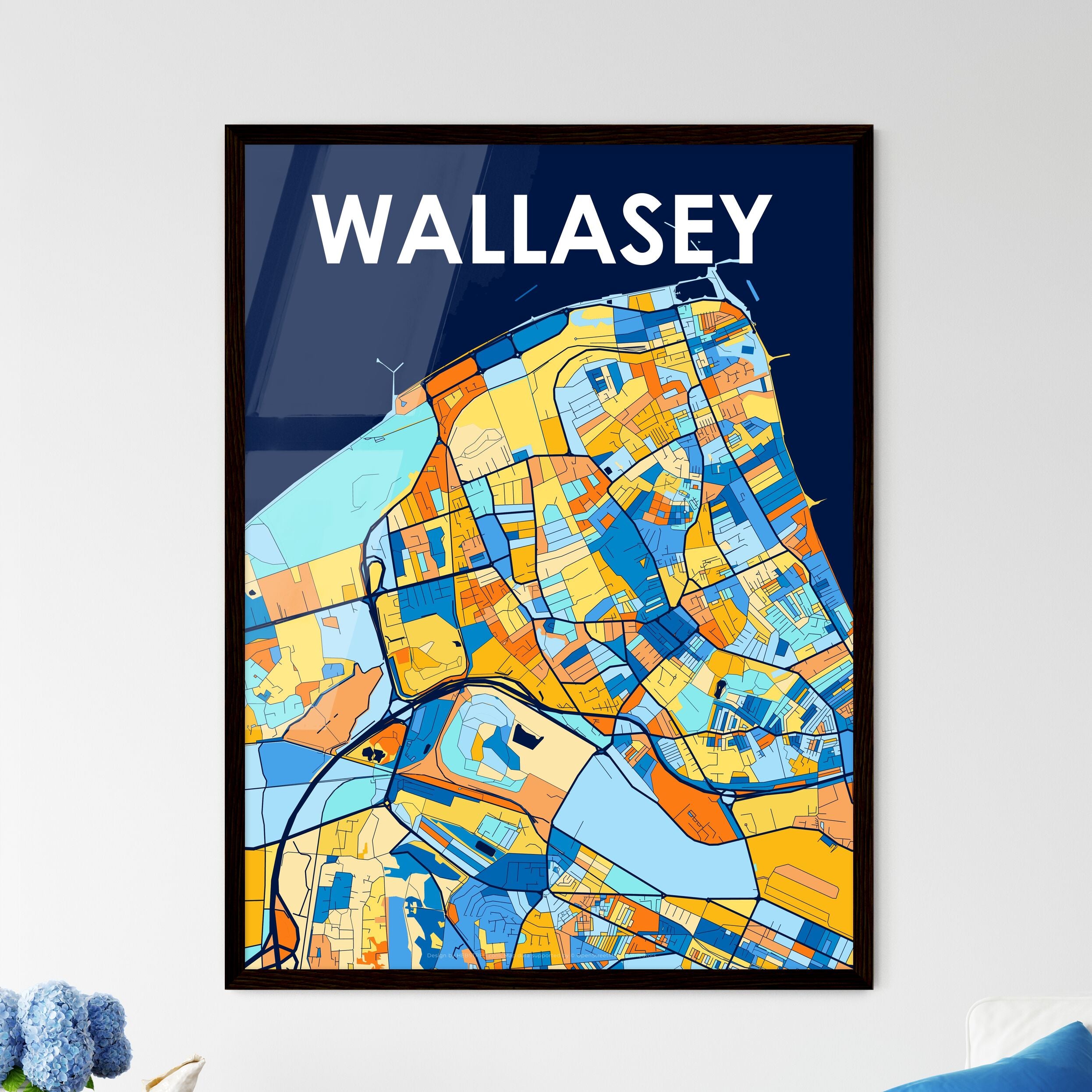 Wallasey England Vibrant Map Poster – HEBSTREIT