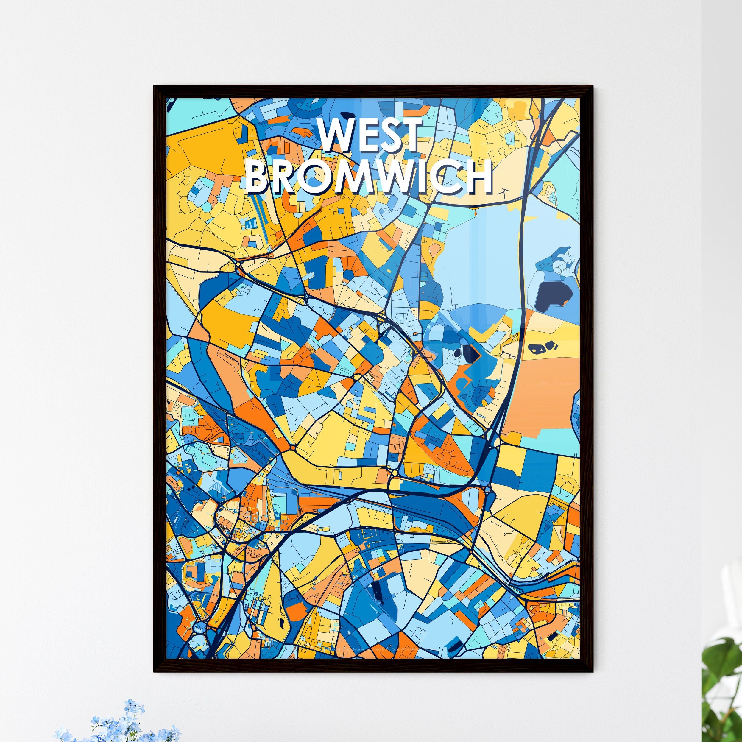 West Bromwich England Vibrant Map Poster – HEBSTREIT