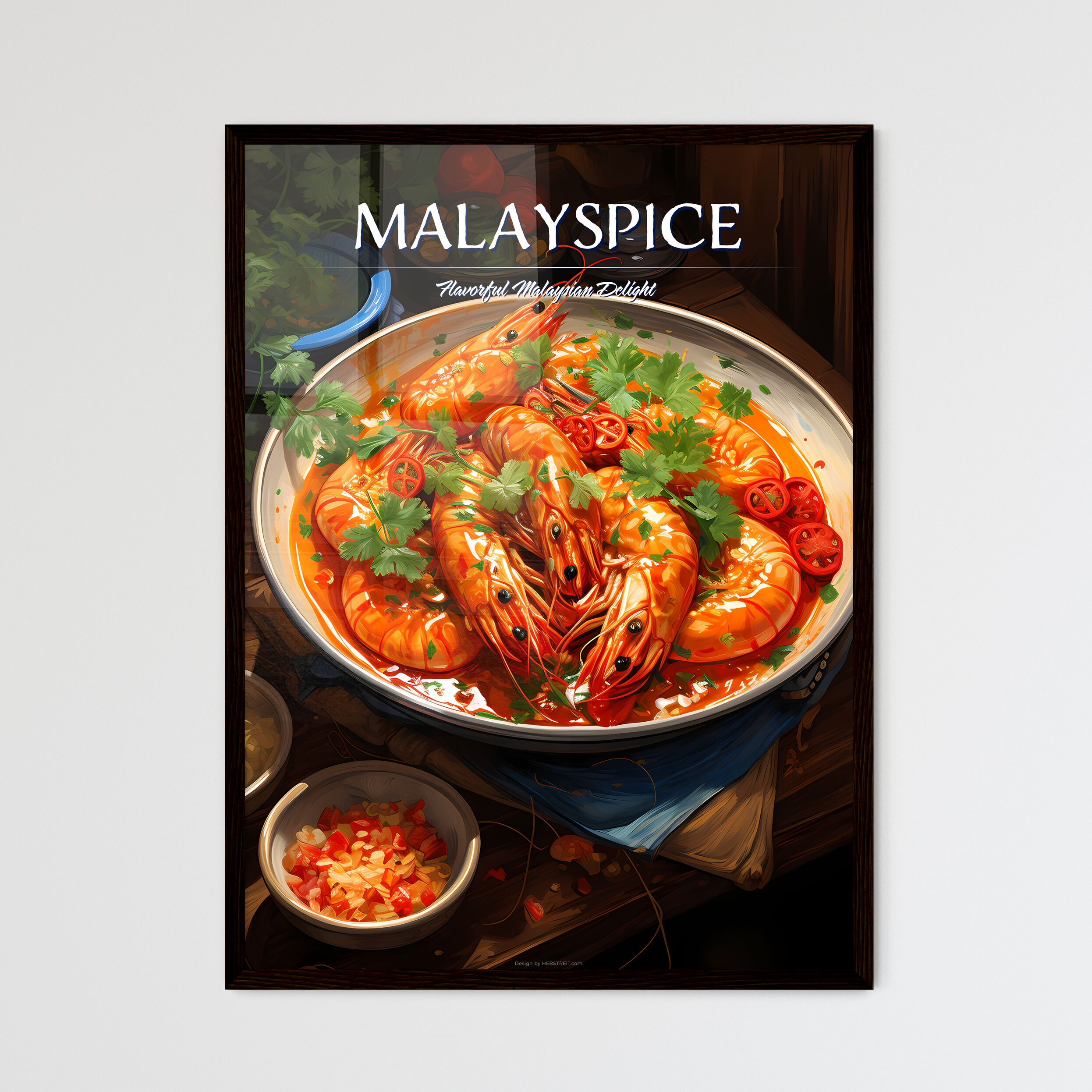 A Malaysian Traditional Curry Prawn - A Bowl Of Shrimp With Cilantro A ...