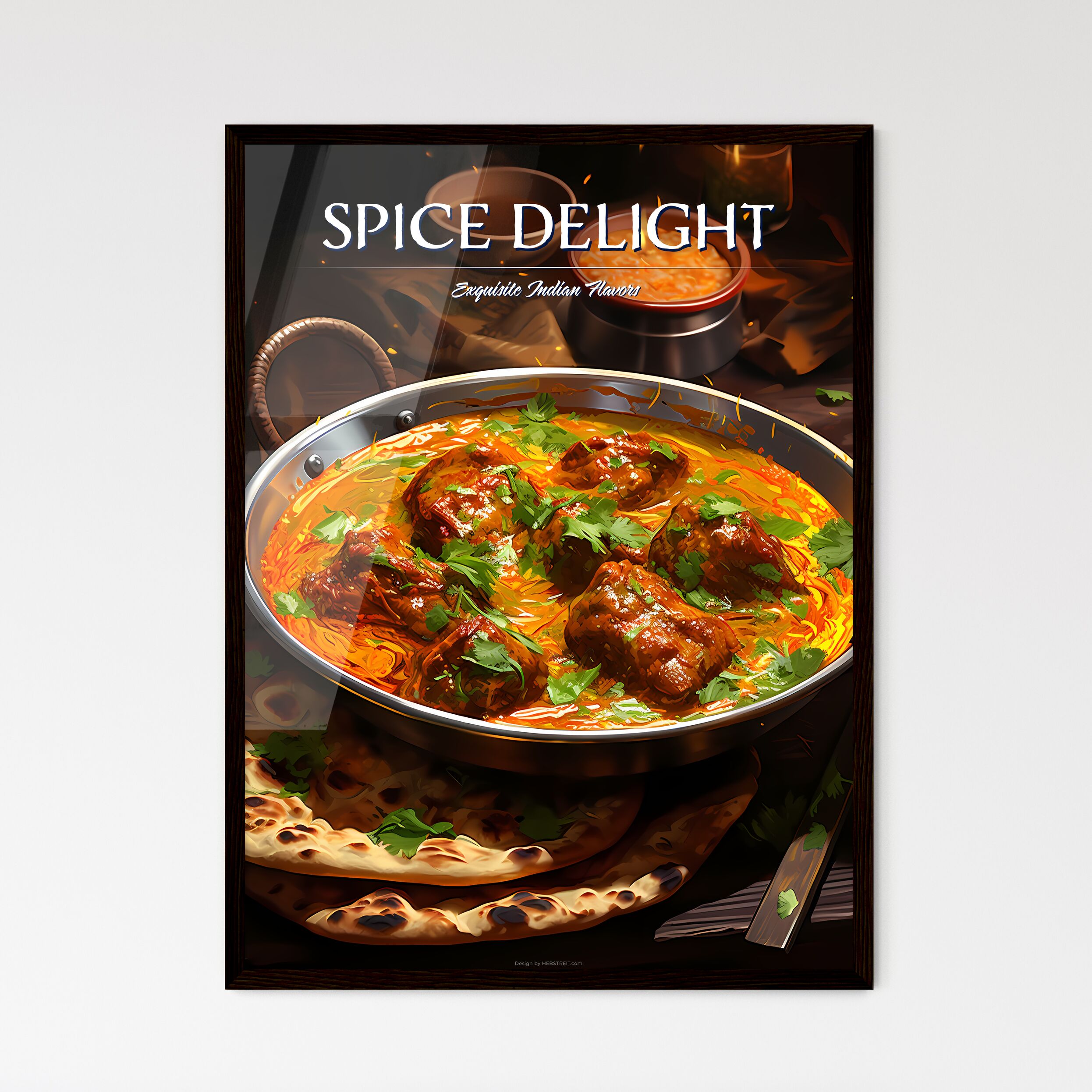 Indian Curry Lamb Rogan Josh In A Steel Kara - Framed Art Print – HEBSTREIT